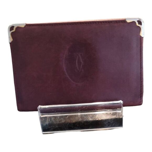 Cartier | Bags | Vintagecartier Red Card Holder With Certification Card ...